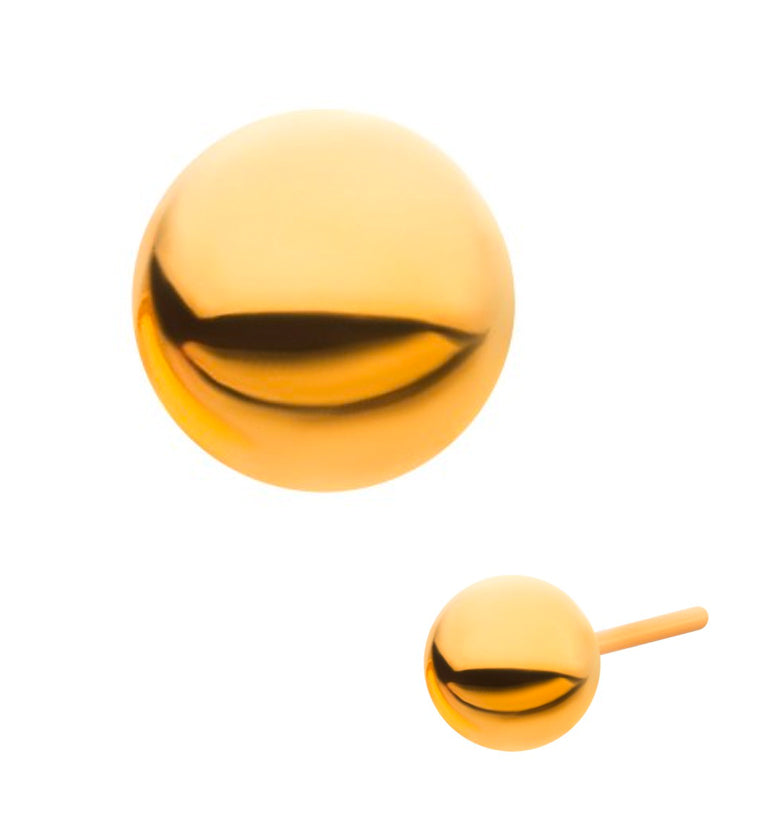 24kt Gold PVD Titanium Ball Threadless Top | UrbanBodyJewelry.com