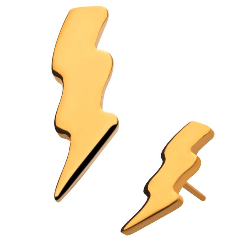 24kt Gold PVD Titanium Long Bolt Threadless Top | UrbanBodyJewelry.com