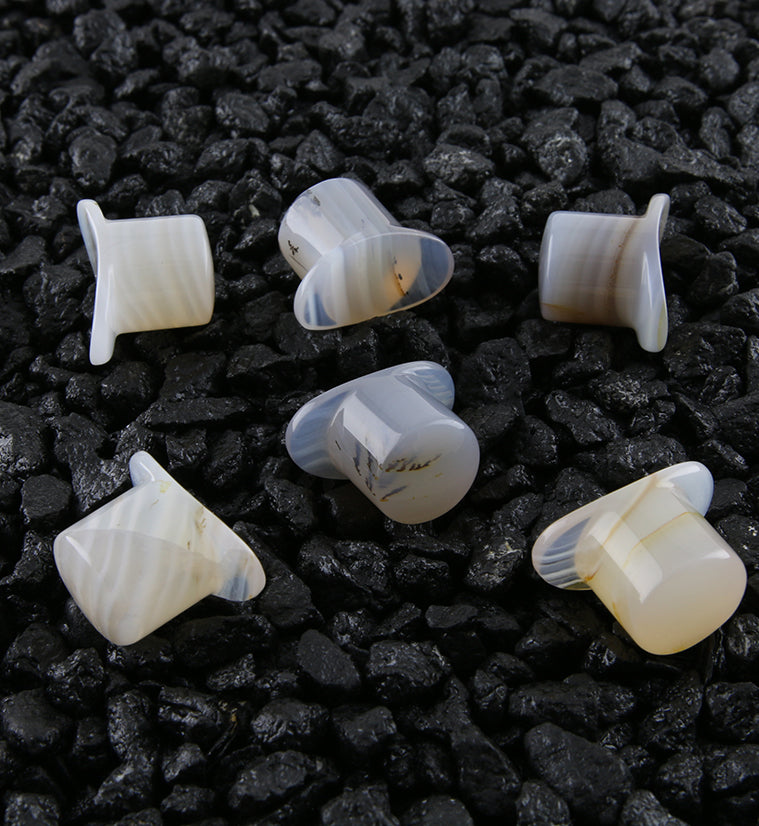 Agate Stone Labret Plug (00G - 1/2") | UrbanBodyJewelry.com