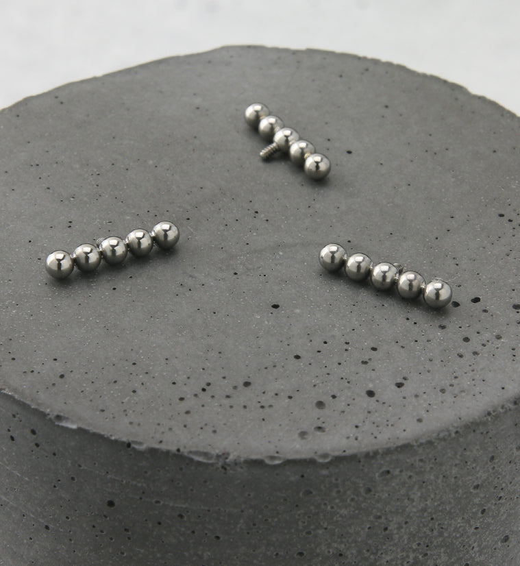 Beaded Line Internally Threaded Titanium Top | UrbanBodyJewelry.com