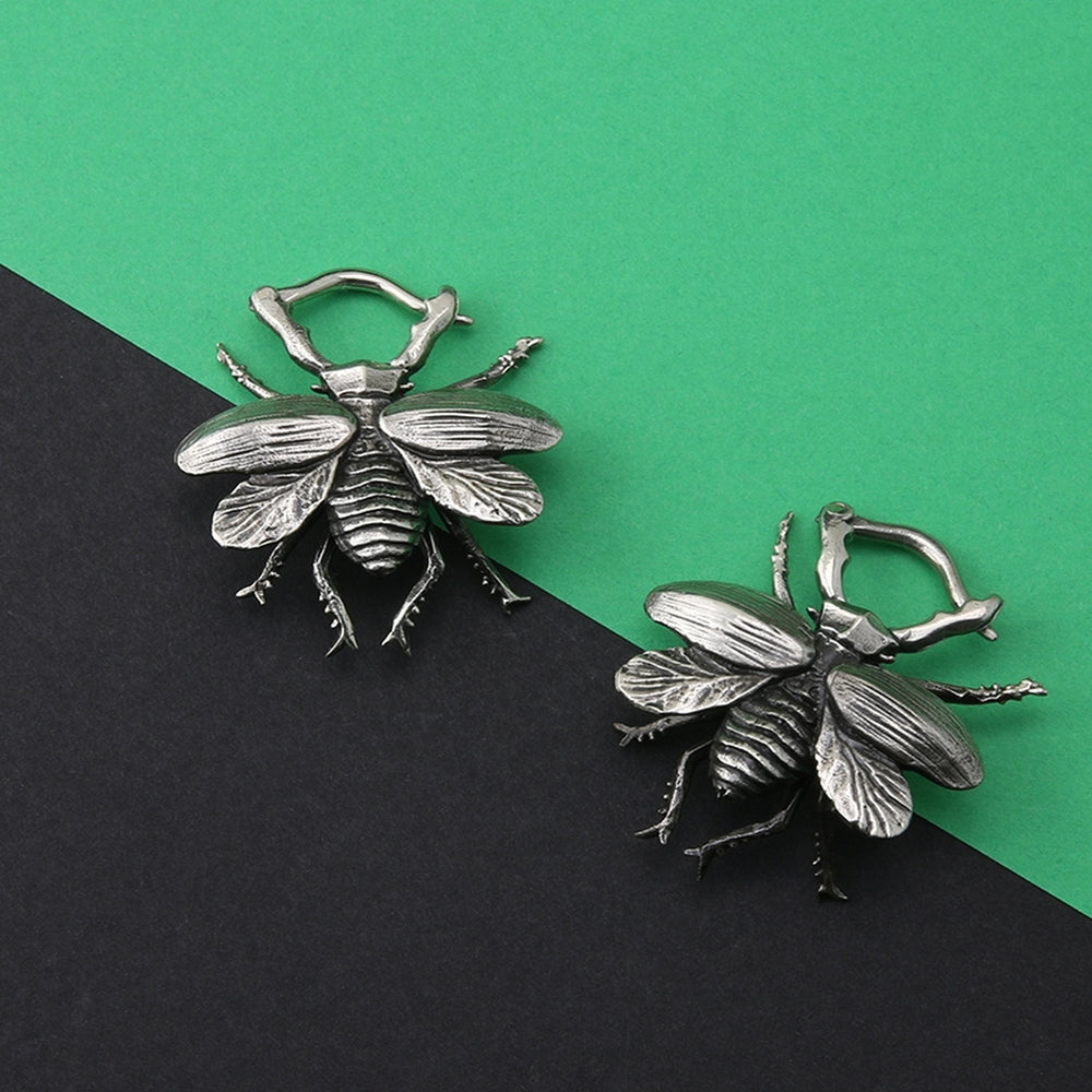 Beetle White Brass Hinged Ear Weights