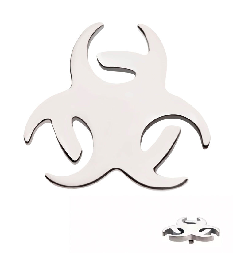 Biohazard Internally Threaded Titanium Top | UrbanBodyJewelry.com