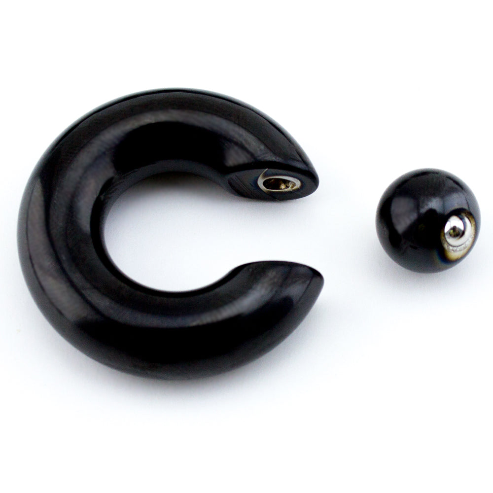 Black PVD Captive Spring Bead Ring (8G - 00G) | UrbanBodyJewelry.com
