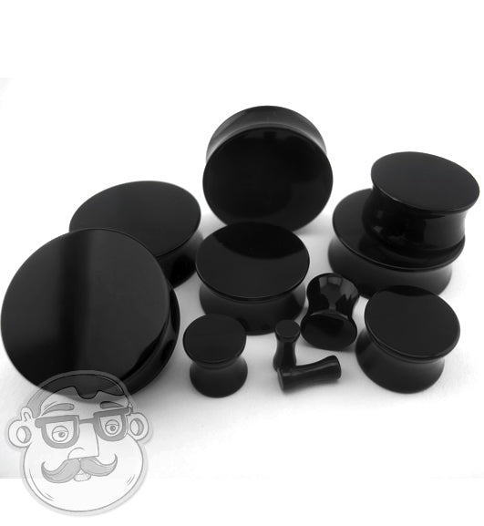 Simple Black Plugs 8 Gauge - 1 & 1/4" Inch | UrbanBodyJewelry.com