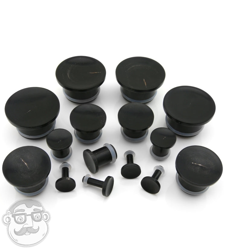 Single Flare Black Horn Plugs | UrbanBodyJewelry.com