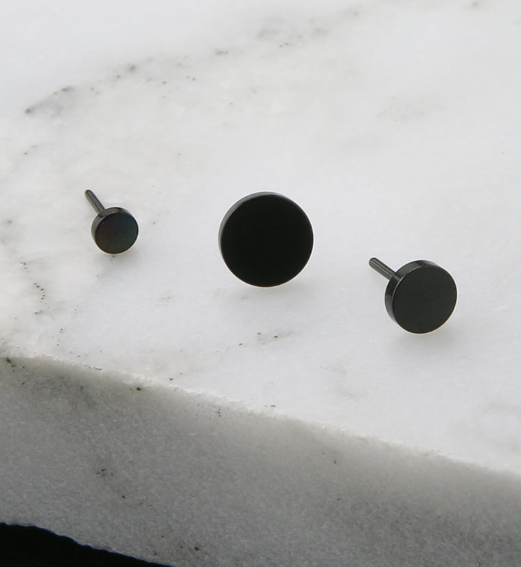 Black PVD Flat Titanium Threadless Top | UrbanBodyJewelry.com