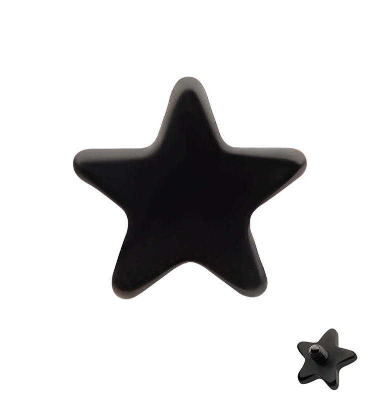 Black PVD Mini Star Titanium Internally Threaded Top | UrbanBodyJewelry.com