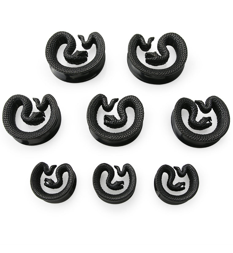 Black PVD Snake Stainless Steel Saddles | UrbanBodyJewelry.com