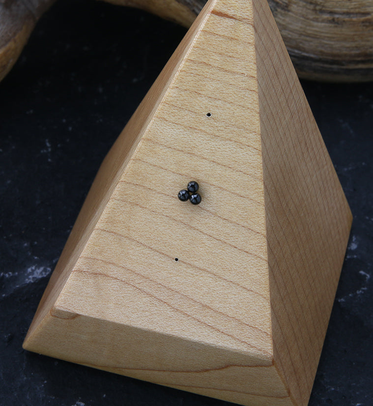 Black PVD Trinity Bead Threadless Titanium Top | UrbanBodyJewelry.com