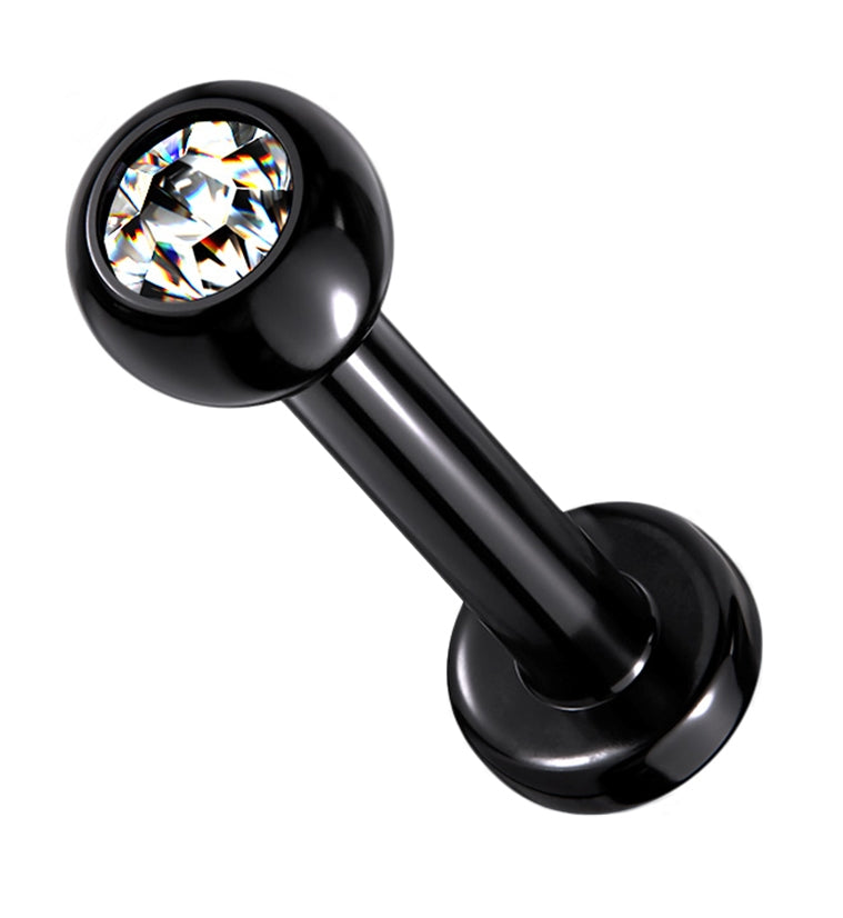 16G Black CZ Titanium Labret | UrbanBodyJewelry.com