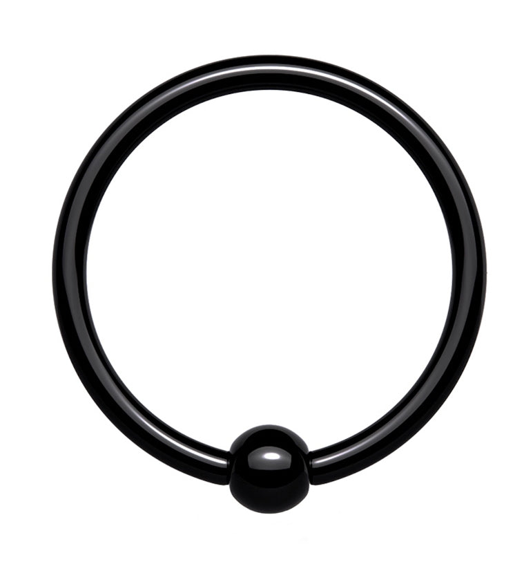 20G & 18G Black Titanium Fixed Ball Captive Ring | UrbanBodyJewelry.com