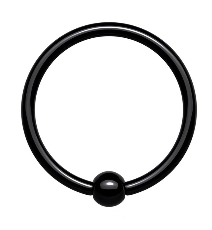 20G & 18G Black Titanium Fixed Ball Captive Ring