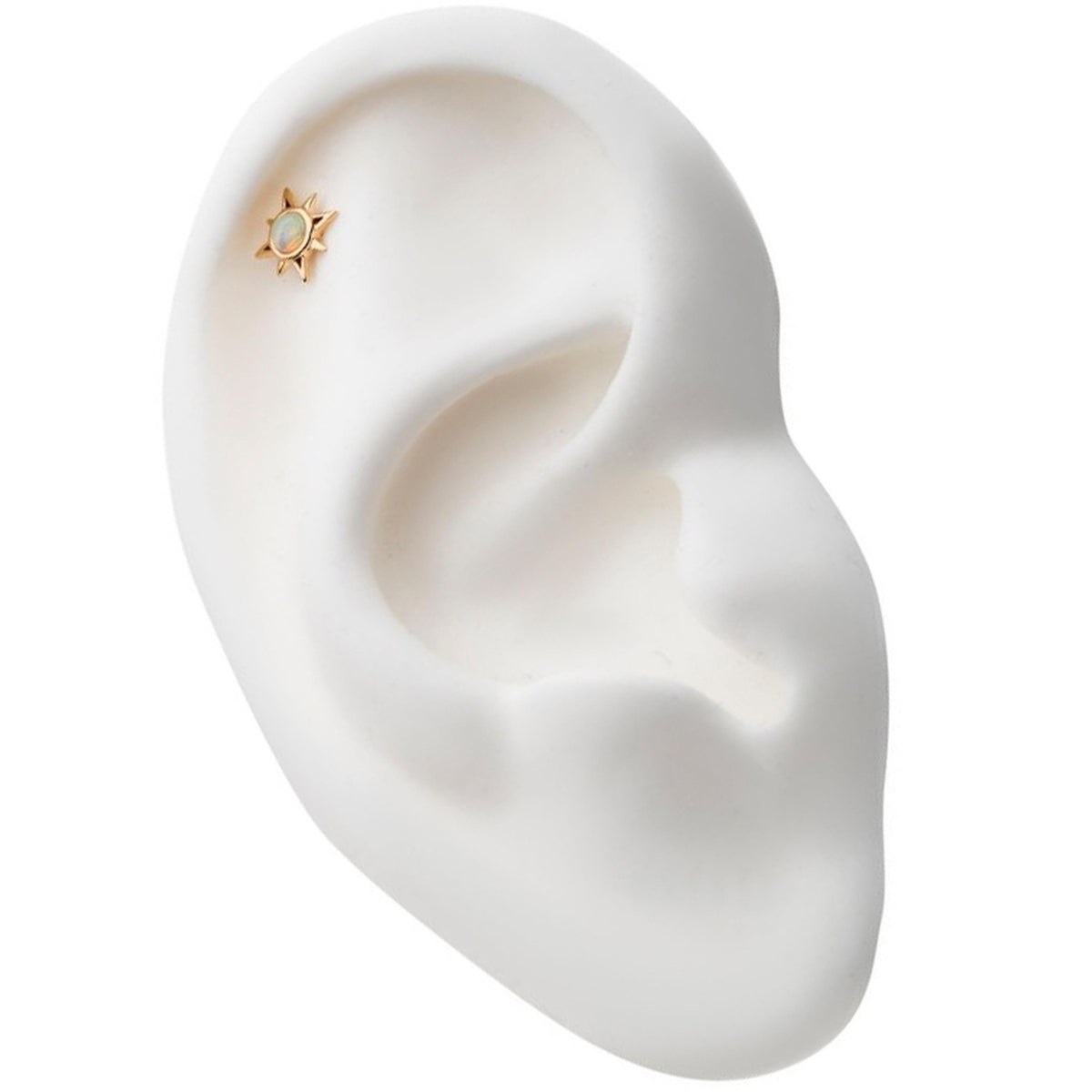 14kt Gold Blaze Opalite Threadless Top | UrbanBodyJewelry.com