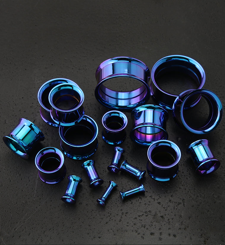 Blurple Anodized Stainless Steel Internally Threaded Tunnel Plugs ...