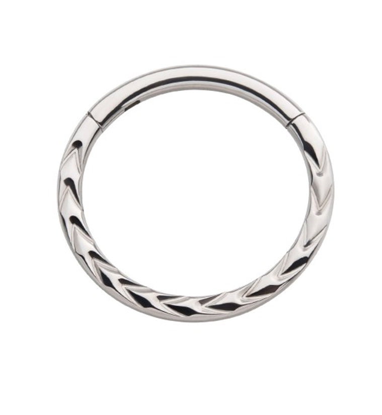 Braided Edge Titanium Hinged Segment Ring | UrbanBodyJewelry.com