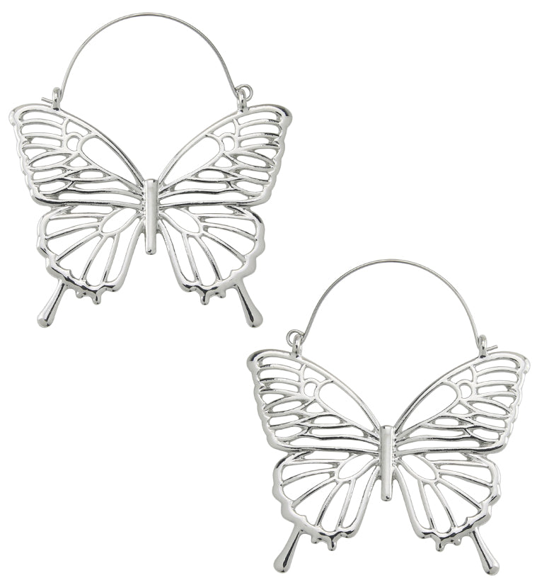 Butterfly Stainless Steel Plug Hoops | UrbanBodyJewelry.com