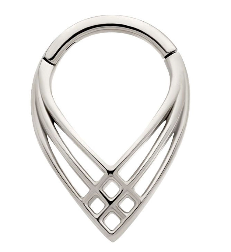 Crosshatch Point Stainless Steel Hinged Segment Ring | UrbanBodyJewelry.com