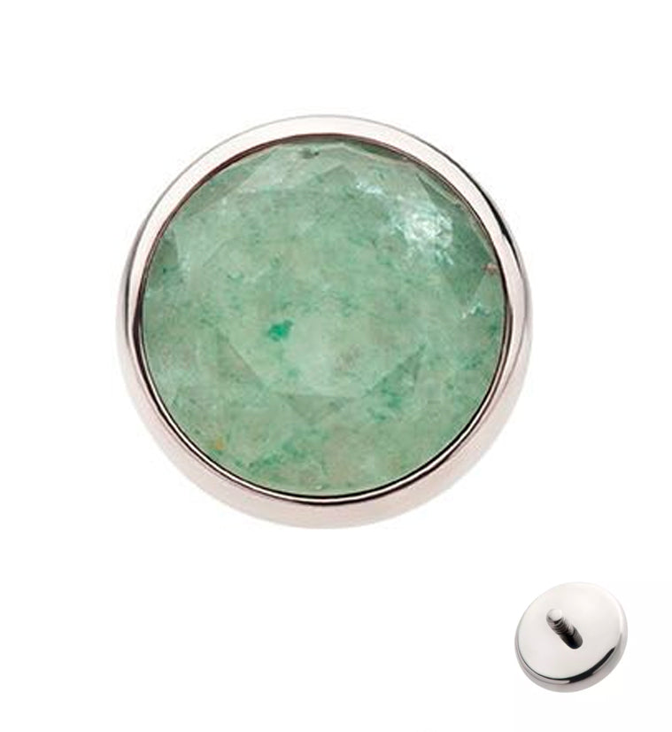 Faceted Aquamarine Stone Titanium Internally Threaded Top ...