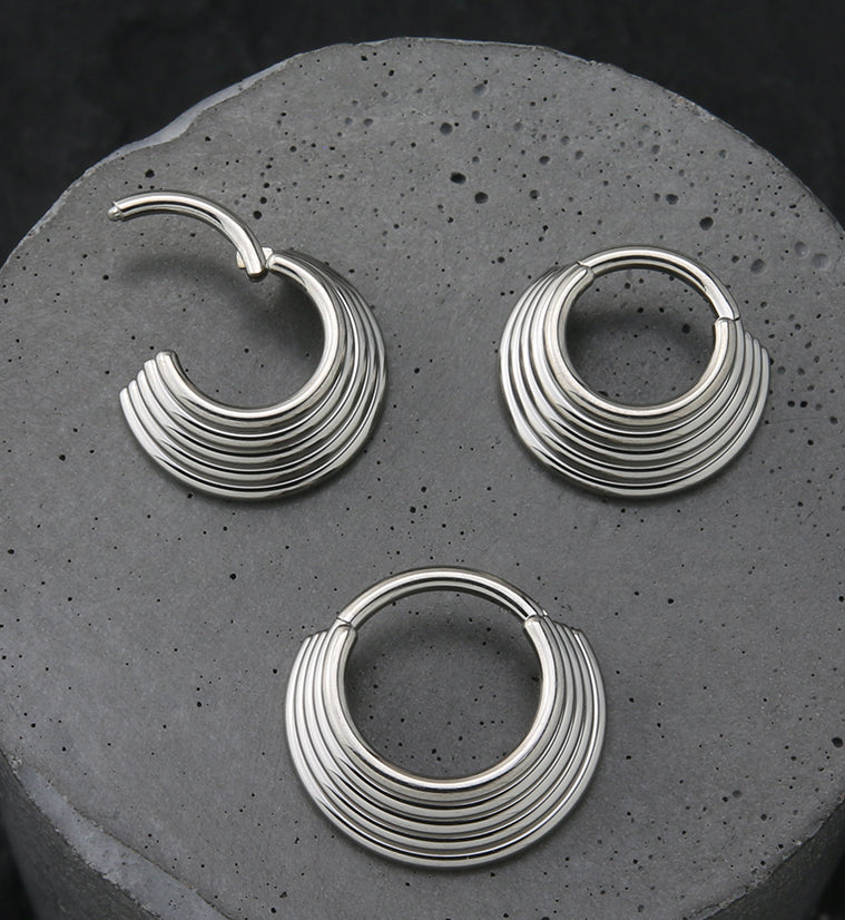 Five Layered Titanium Hinged Segment Ring | UrbanBodyJewelry.com