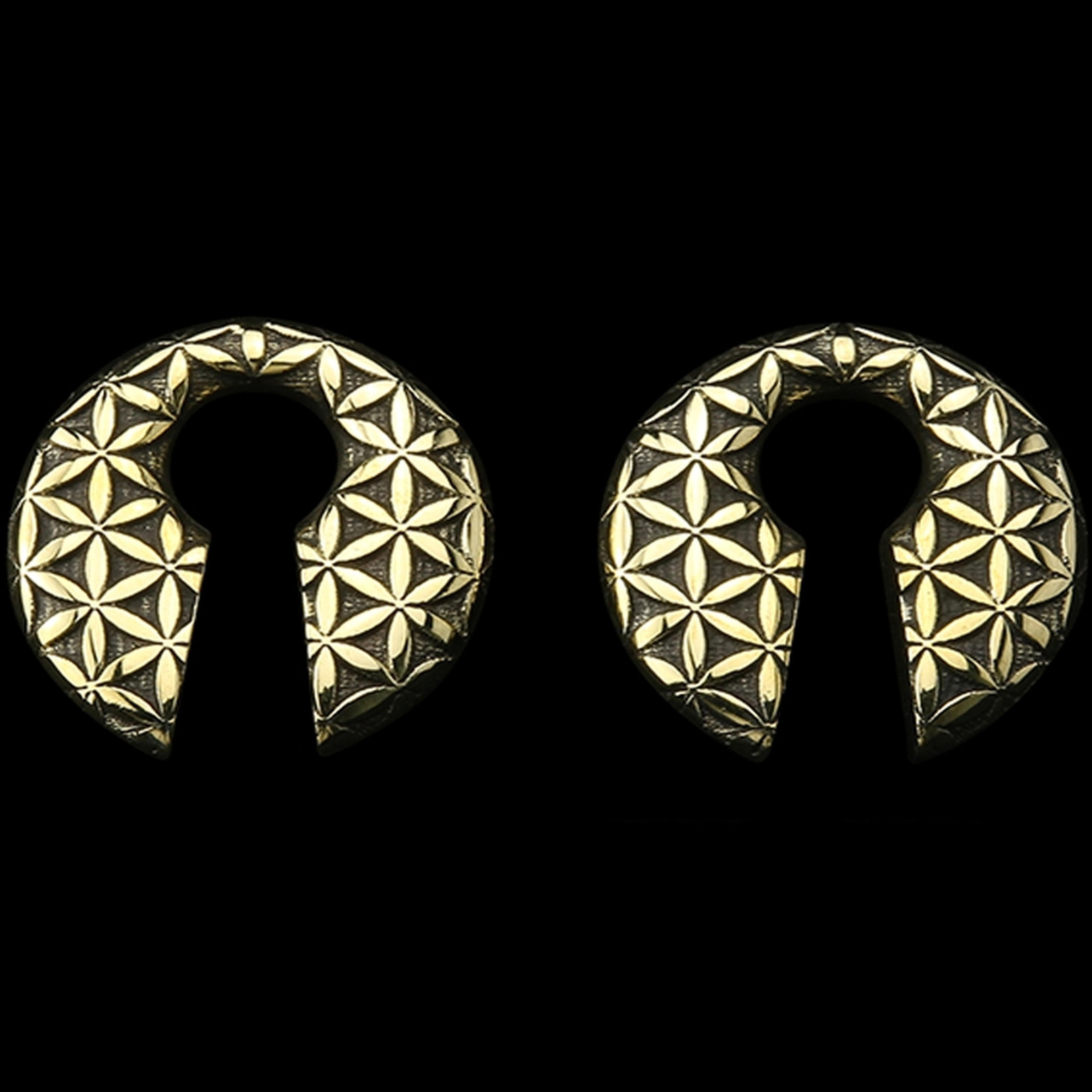 Flower of Life Keyhole Ear Weights | UrbanBodyJewelry.com