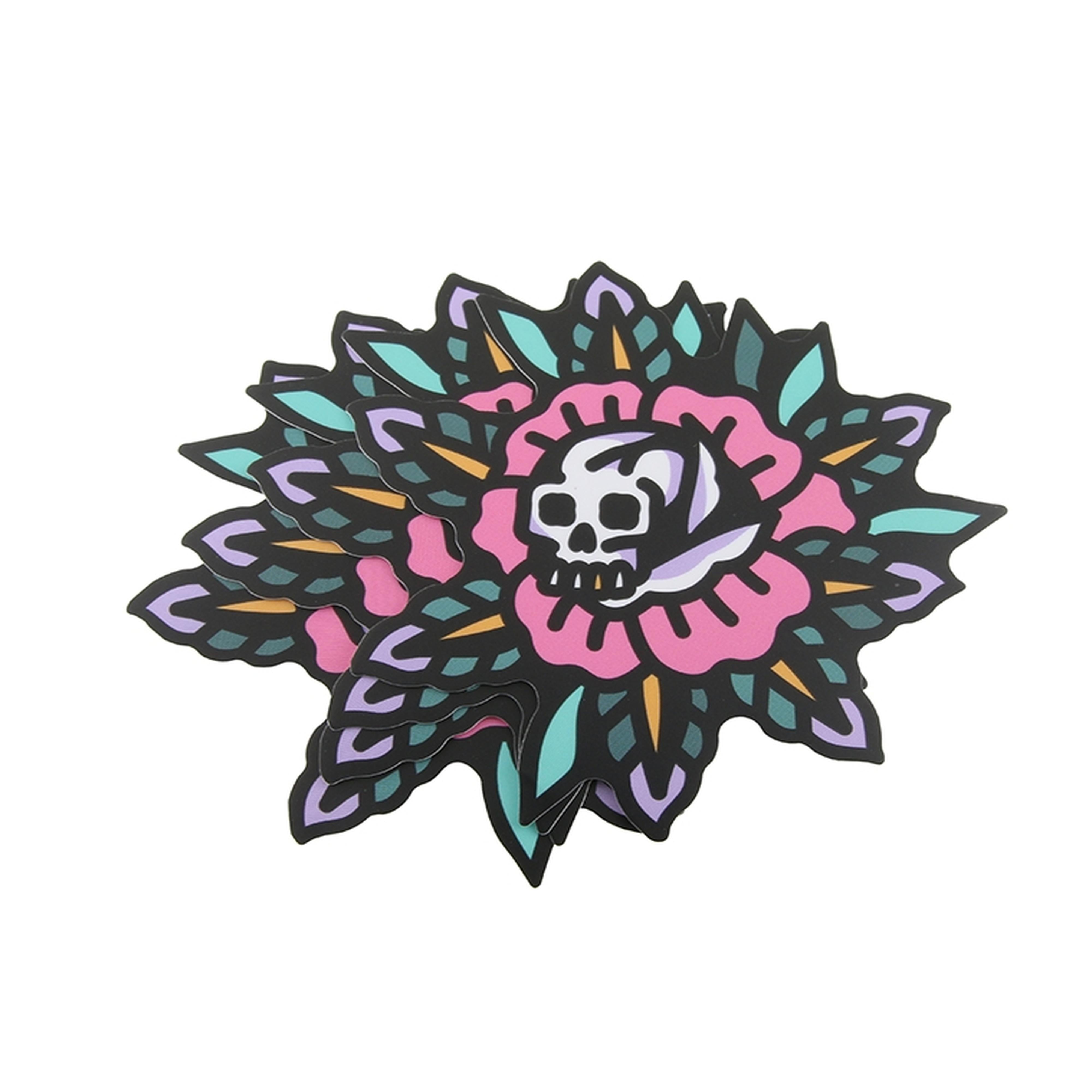 Flower Skull Sticker Pack (4 pack) | UrbanBodyJewelry.com
