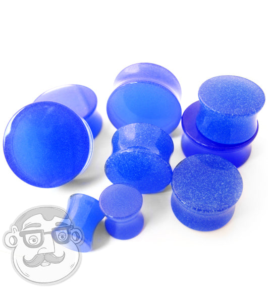 Double Flare Glow in Dark Blue Plugs (8 Gauge - 1 Inch ...