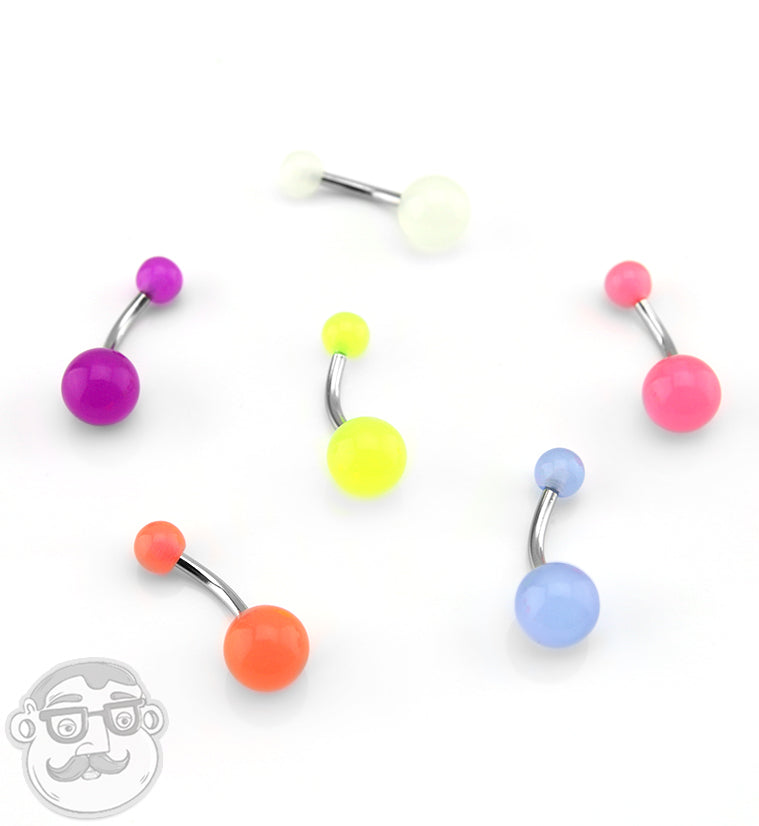 Glow in the Dark Stainless Steel Belly Button Ring | UrbanBodyJewelry.com