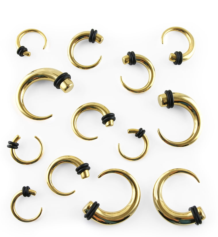 Gold Stainless Steel Curved Taper | Ear Stretchers | UrbanBodyJewelry.com