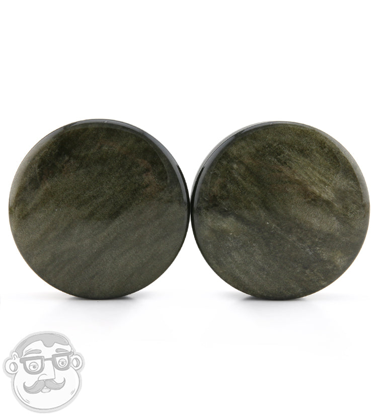 Golden Obsidian Stone Plugs (8G - 1 & 1/2" Inch) | UrbanBodyJewelry.com