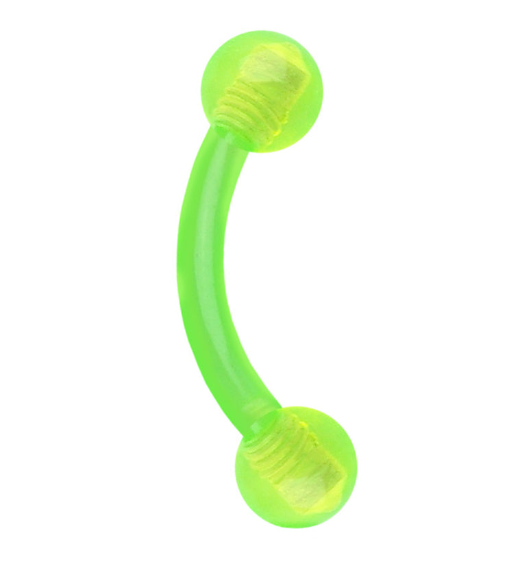 Green Acrylic Curved Barbell | UrbanBodyJewelry.com