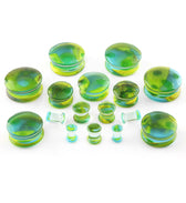 Bright Greenhouse Glass Plugs (2 Gauge - 1 Inch) | UrbanBodyJewelry.com ...