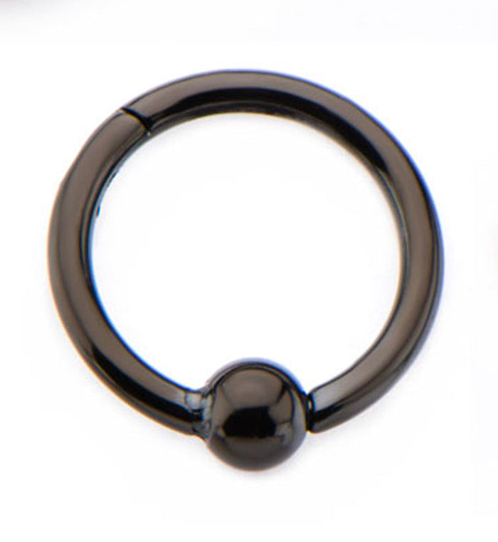 16G Black Hinged Segment Captive Ring