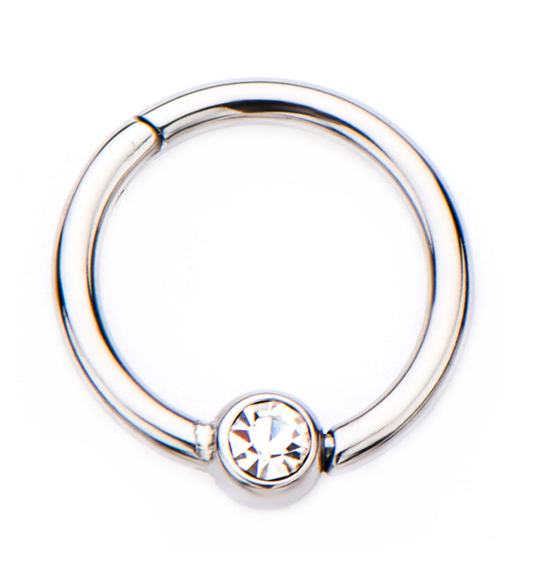 Hinged Segment Captive CZ Ring | UrbanBodyJewelry.com
