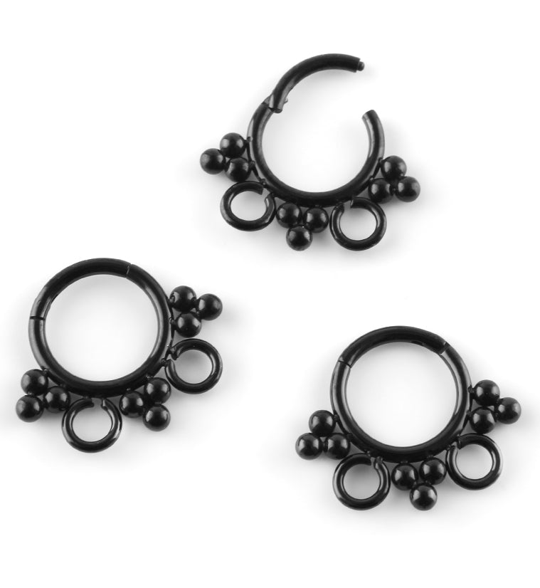 Legion Black Hinged Segment Ring | UrbanBodyJewelry.com