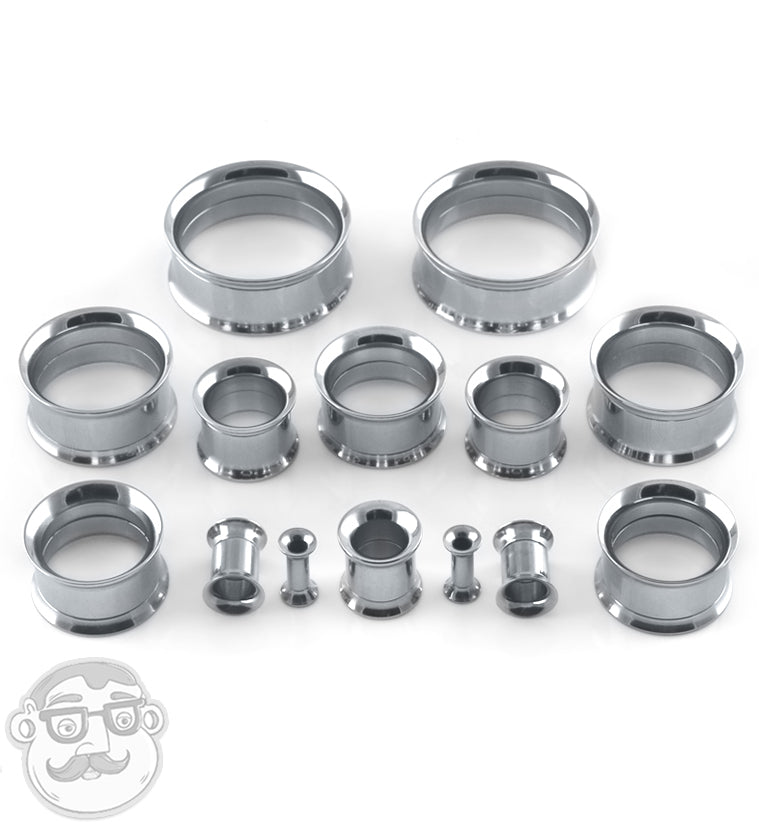 Stainless Steel Internally Threaded Tunnel Plugs (8 Gauge - 1 Inch ...
