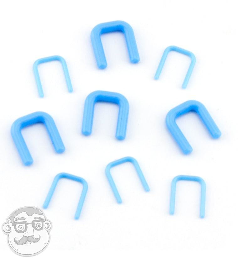 16G - 10G Light Blue Septum Retainer Ring | UrbanBodyJewelry.com