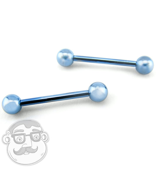 14 Gauge Light Blue F-136 ASTM Titanium Barbells | UrbanBodyJewelry.com