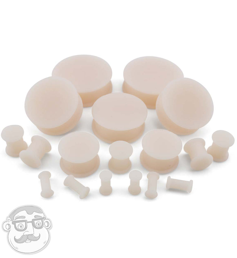 Light Skin Tone Silicone Plugs (6G - 1 & 1/4" Inch) | UrbanBodyJewelry.com