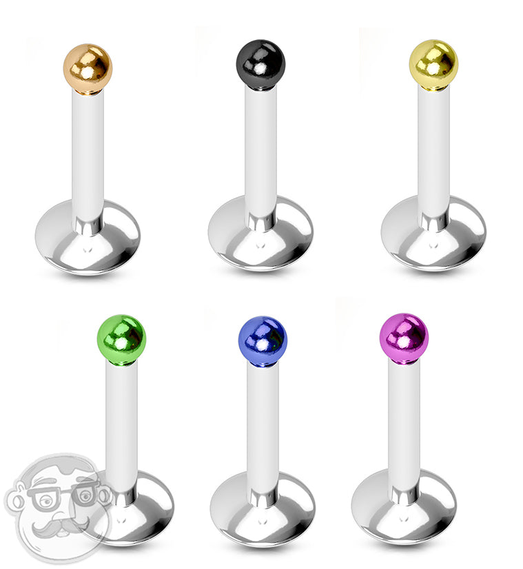 Micro Color Ball Steel Lip Ring | UrbanBodyJewelry.com