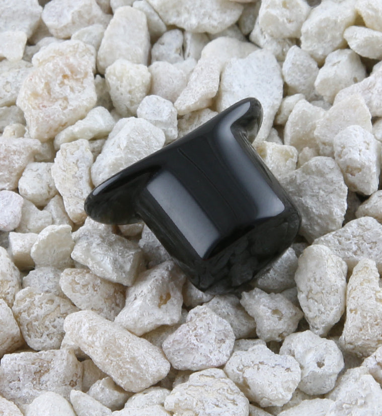 Black Obsidian Stone Labret Plugs (2G - 1/2