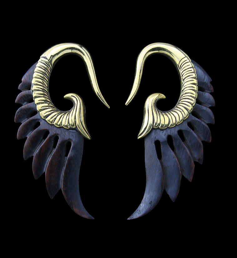 Pennon Brass Wooden Hangers / Ear Weights | UrbanBodyJewelry.com