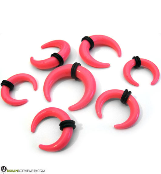 Acrylic Pink Pincher Plugs (12 Gauge - 0 Gauge) | UrbanBodyJewelry.com