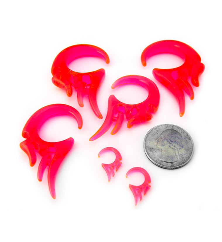 Pink Tribal Wing Spiral Plugs | (8 Gauge - 0 Gauge) | UrbanBodyJewelry.com