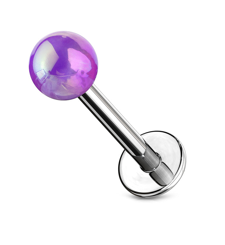 Purple Ory Stainless Steel Labret | UrbanBodyJewelry.com
