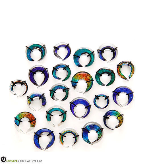 Rainbow Glass Ear Pinchers | Exotic Glass | UrbanBodyJewelry.com