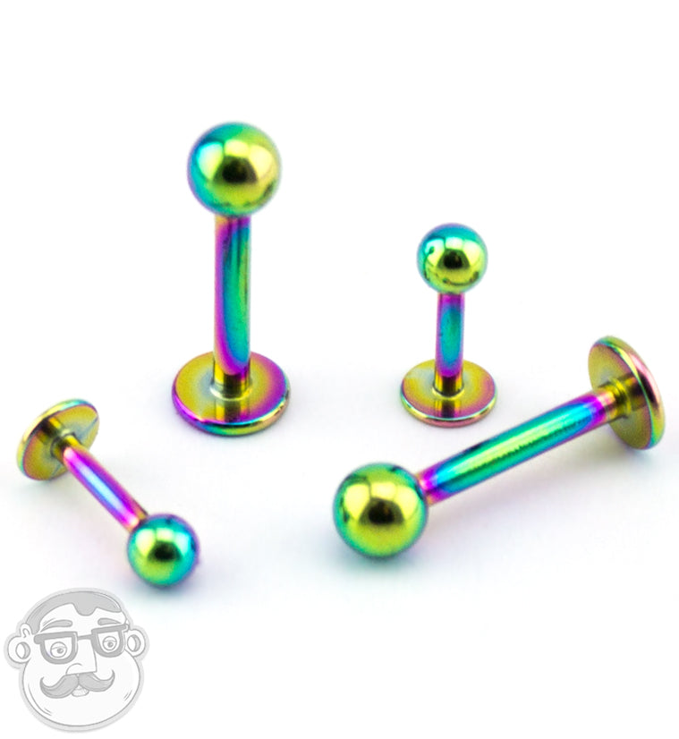Rainbow PVD Plated Labret Post | UrbanBodyJewelry.com