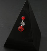 Red UV Glitter Ball Belly Button Ring | UrbanBodyJewelry.com
