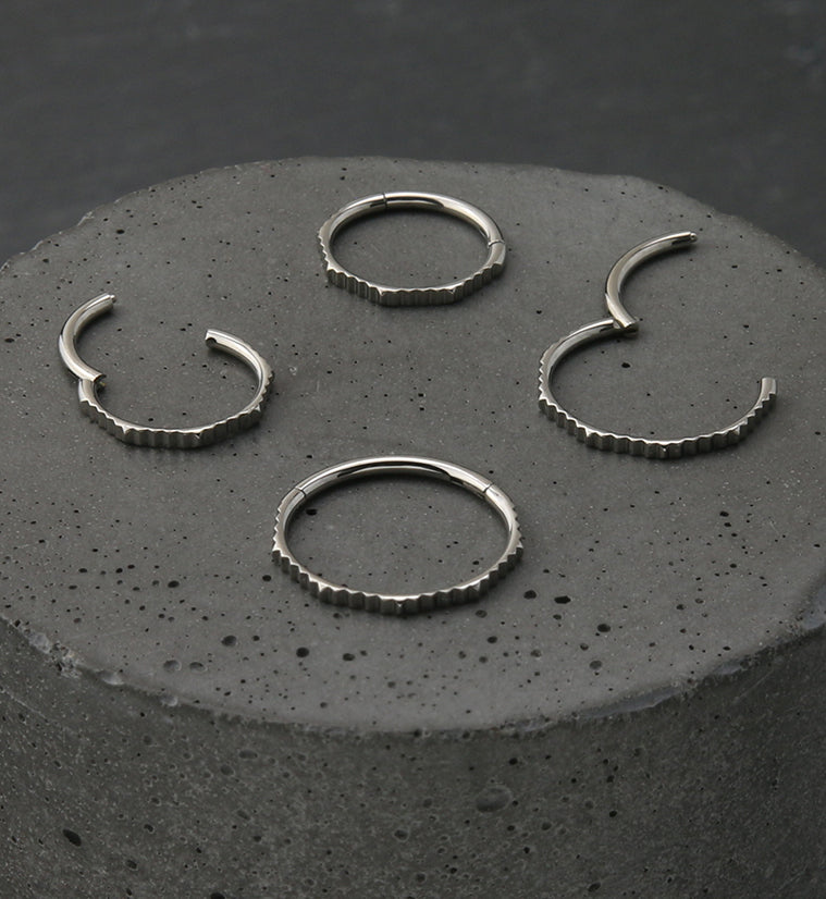 Ridge Titanium Hinged Segment Ring | UrbanBodyJewelry.com