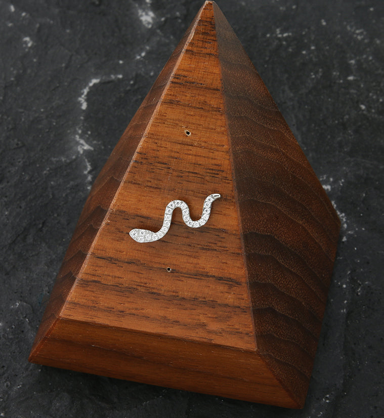 Snake Pave CZ Threadless Titanium Top | UrbanBodyJewelry.com