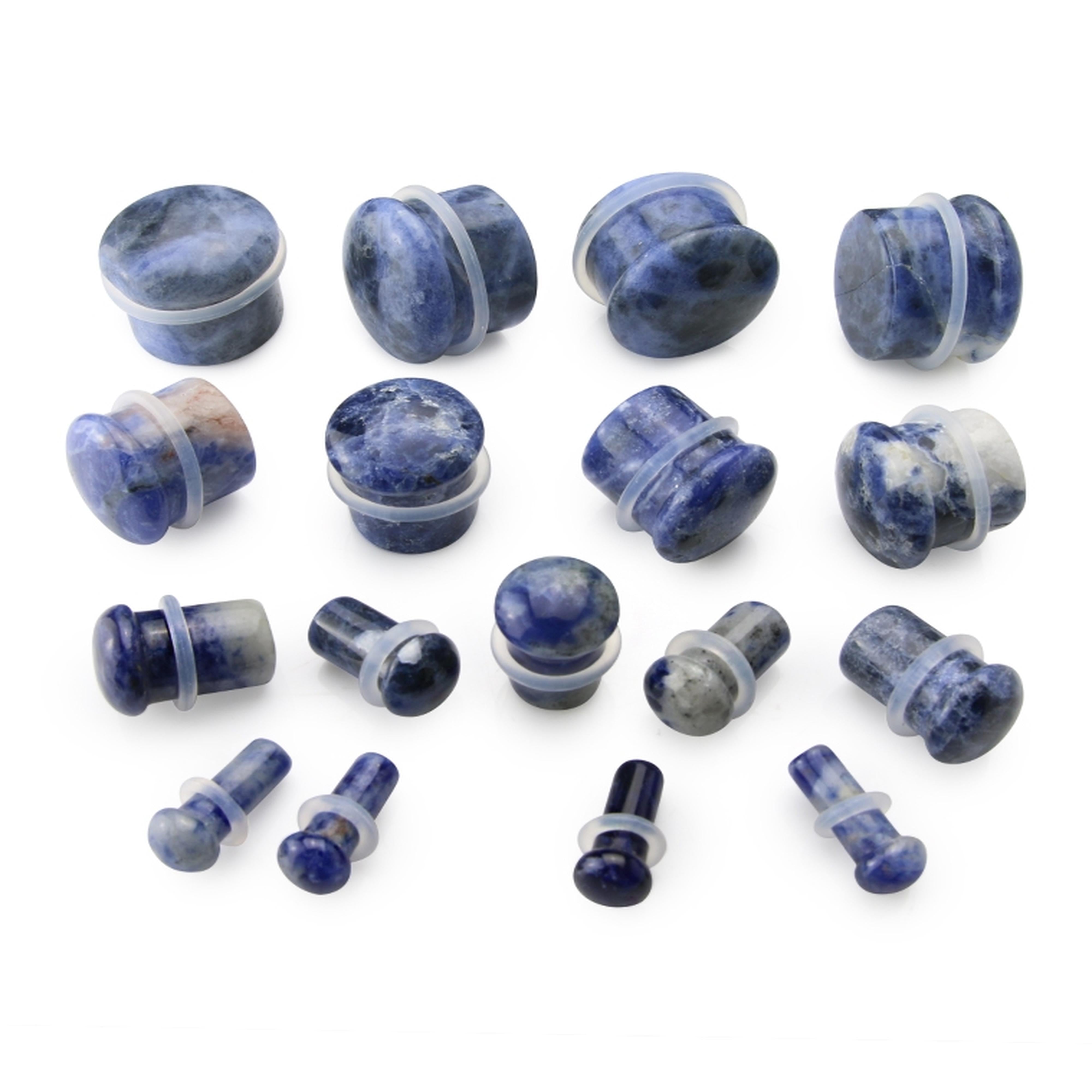 Sodalite Stone Plugs - Single Flare (8 Gauge - 5/8" Inch ...